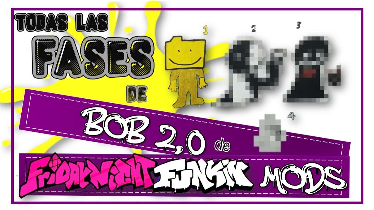 Cómo DIBUJAR a📁BOB 2.0😱 todas las FASES de FRIDAY NIGHT FUNKIN MOD/How ...