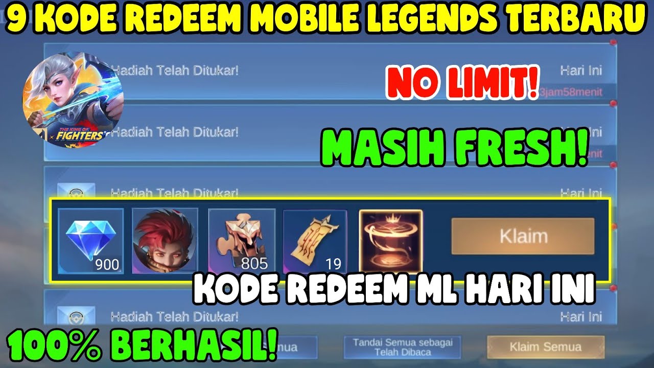 KODE TERBARU! 9 KODE REDEEM ML TERBARU KODE REDEEM MOBILE LEGENDS KODE ...