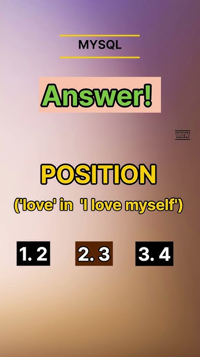 We Can Do Master Sql Position Function Quiz Coding Master English Mysql Oracle Sql Youtube