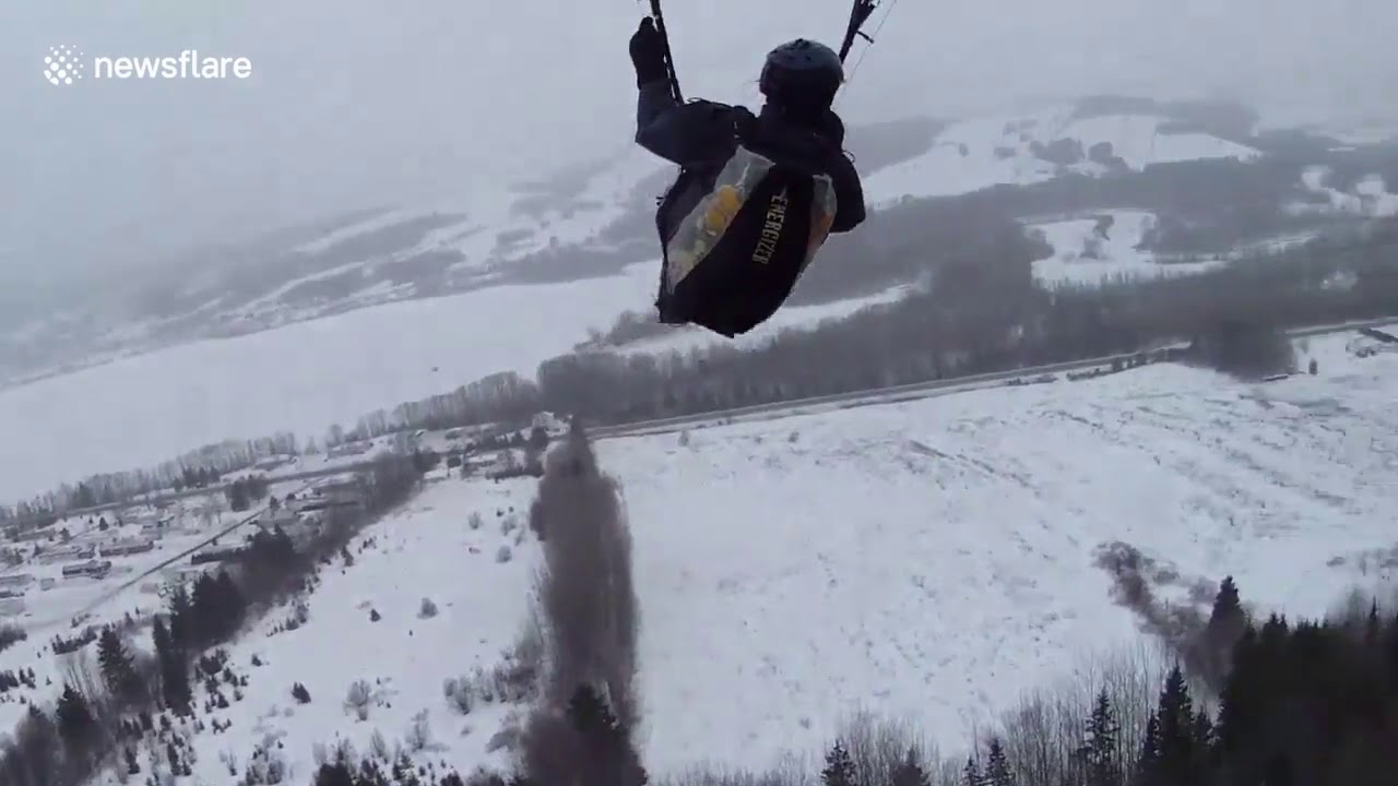 Parachute jump goes wrong - YouTube