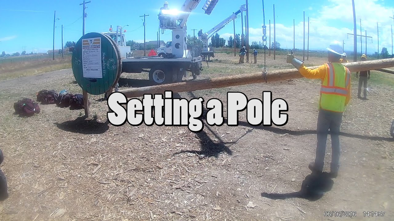 Setting Poles at the Northwest Lineman College (NLC) - YouTube