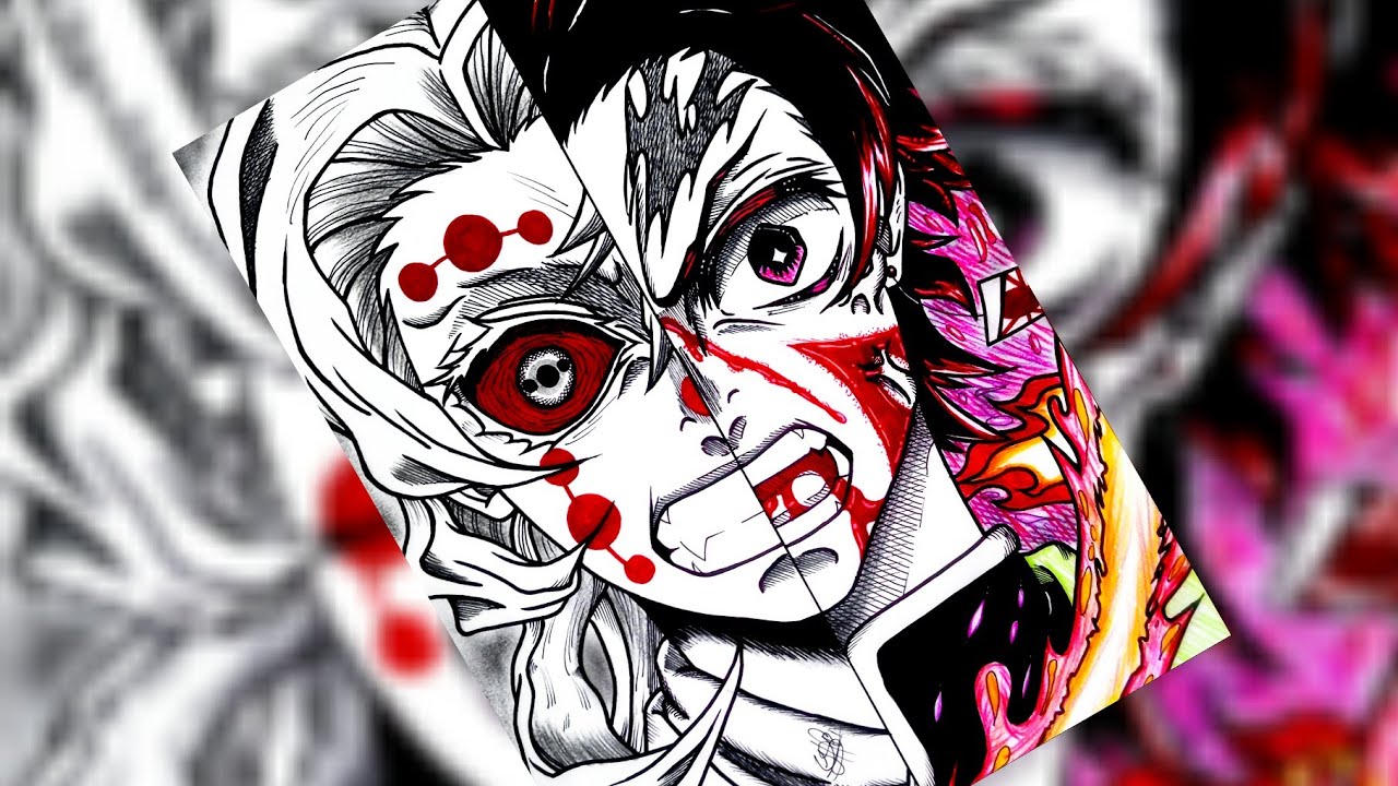 Drawing - Tanjiro vs Rui (Kimetsu no Yaiba) - YouTube