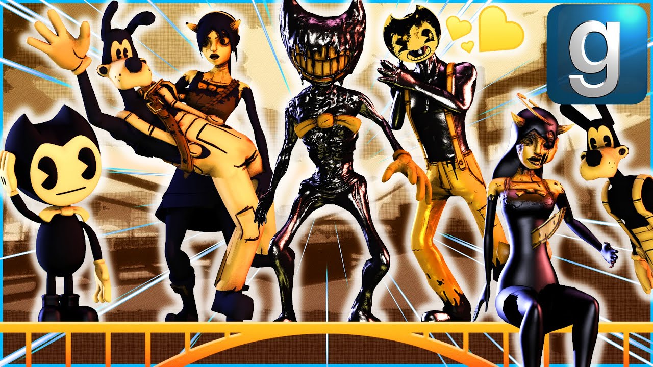 Gmod BATIM | Bendy And The Ink Machine On A Bridge! - YouTube