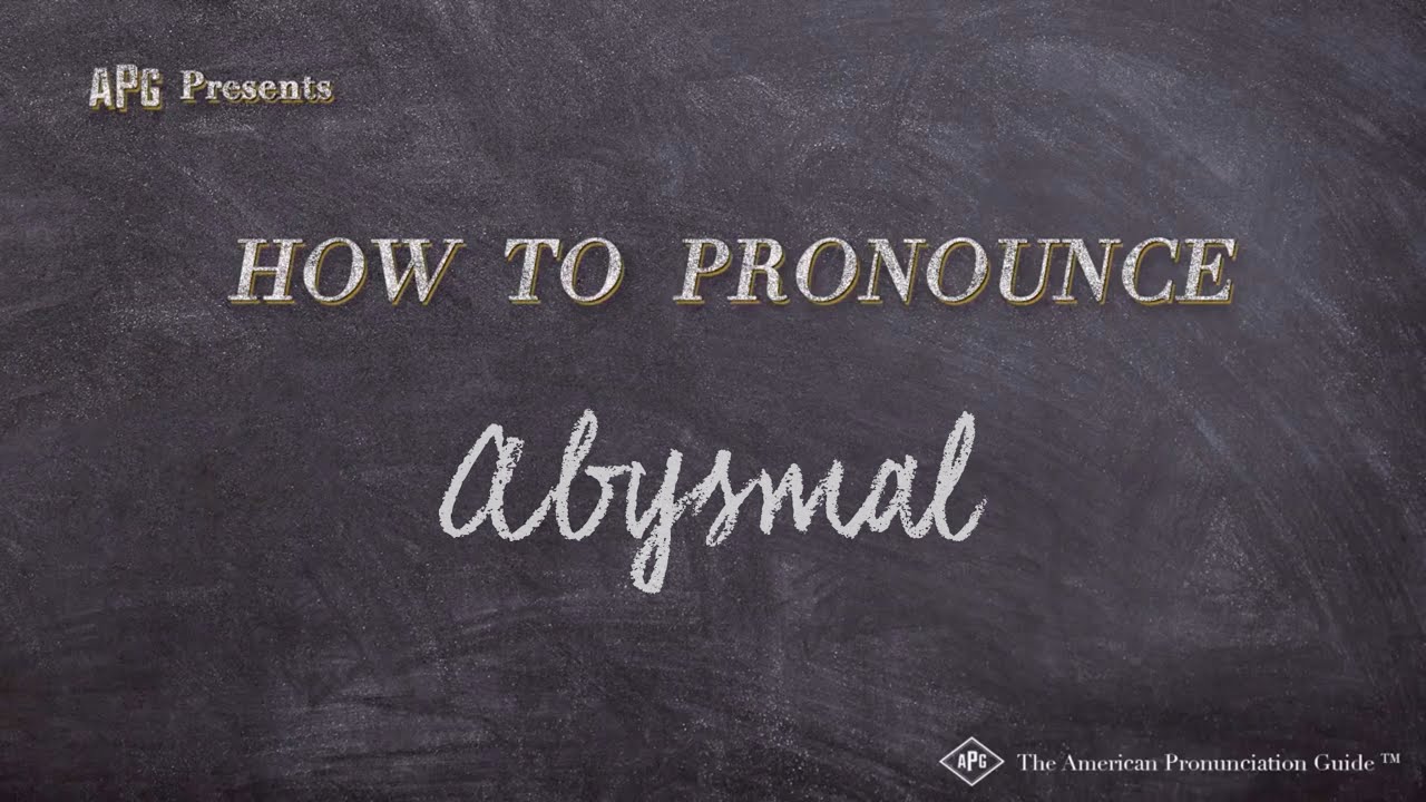 How To Pronounce Abysmal Real Life Examples YouTube how-to-pronounce-abysmal-real-life-examples-youtube
