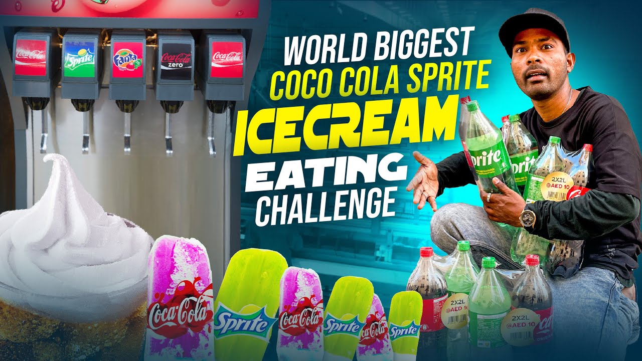 World biggest coco cola sprite Stick ice cream | Eating Challenge 4k ...