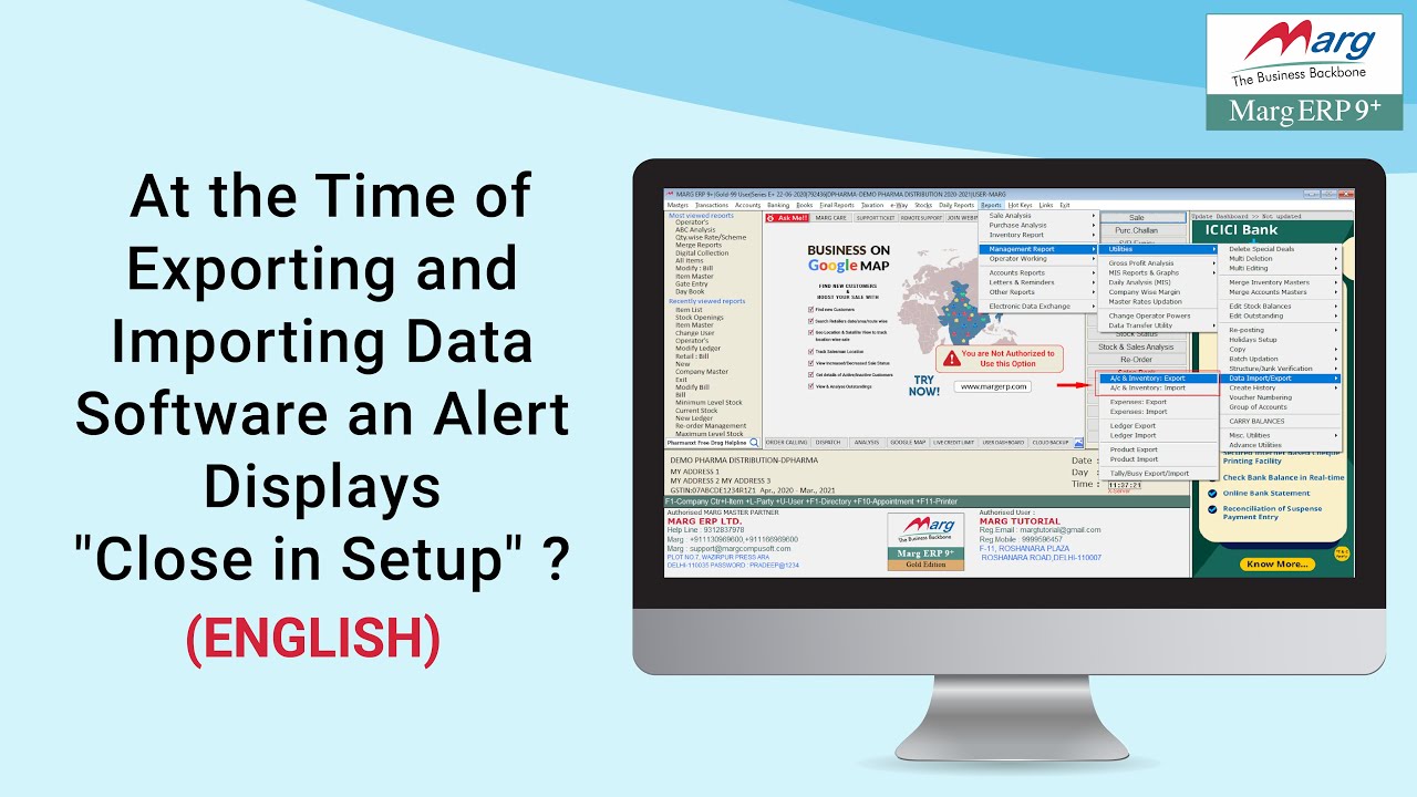 At the time of Exporting and Importing Data Software Shows an Alert ...