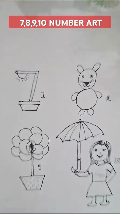 7,8,9,10 Number drawing | How to draw number art #shorts#viralvideo# ...