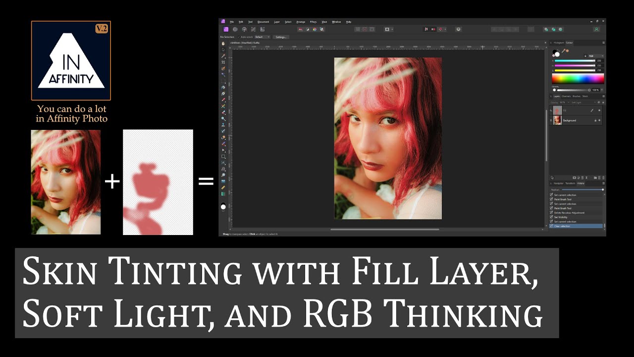 Skin Tinting with Fill Layer, Soft Light, and RGB Thinking - YouTube