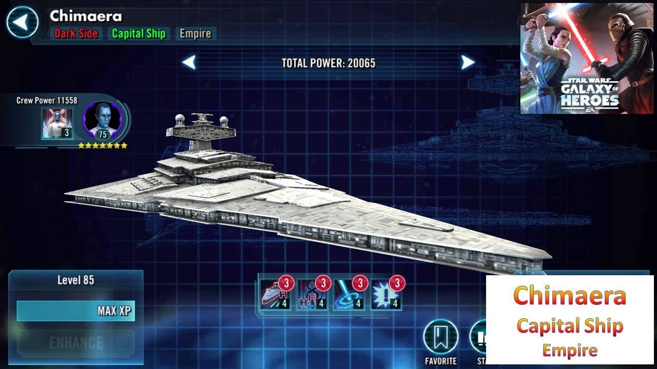 Star Wars Galaxy of Heroes - Unlock Capital Ship Chimaera (Empire, Dark ...