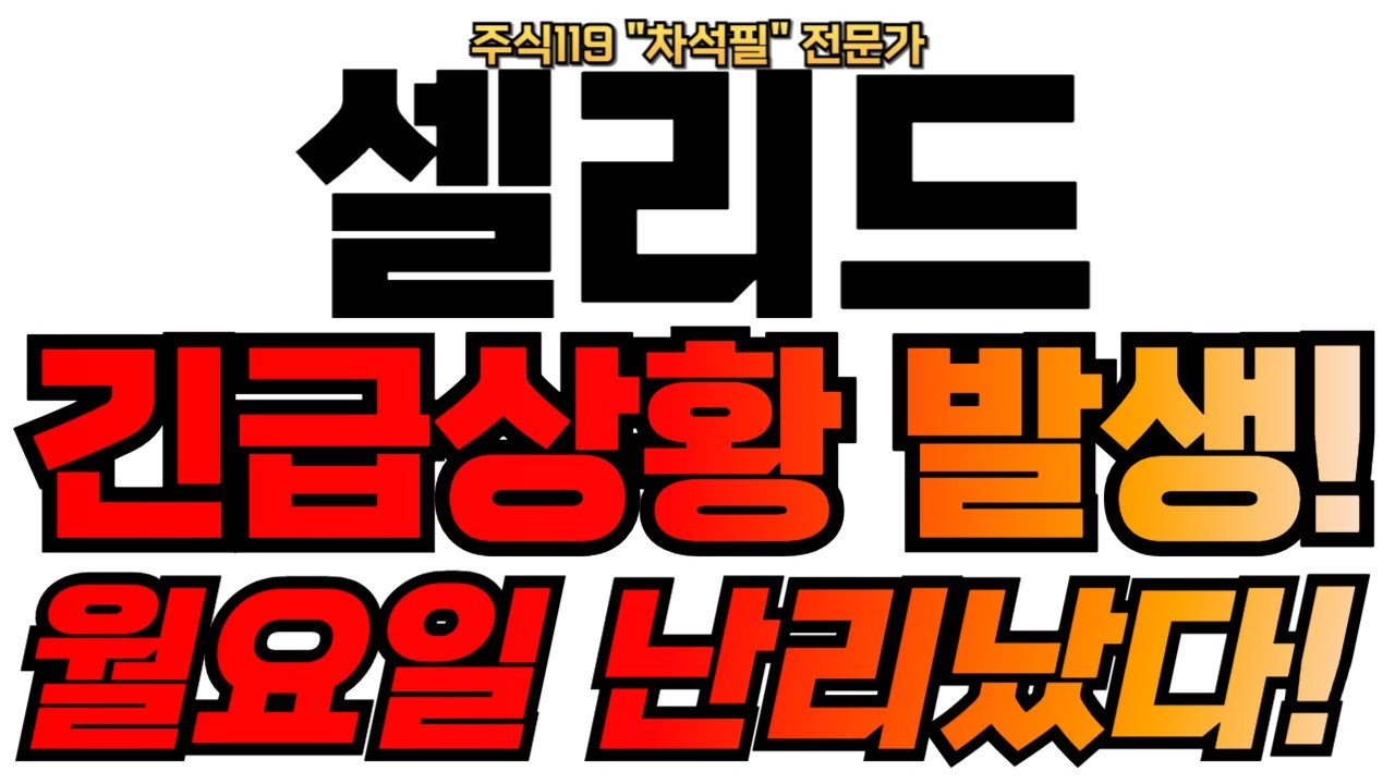 셀리드 주가 전망 긴급상황 발생 월요일 난리난다 셀리드 셀리드주가 셀리드목표가 셀리드주가전망 셀리드분석 셀리드호재 코로나관련주 셀리드