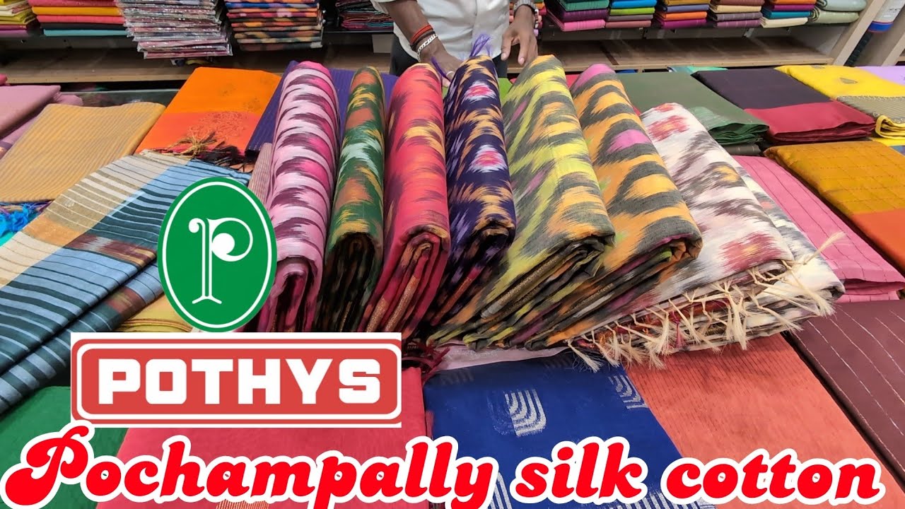 Pothys💥Pochampally silk cotton saree collection #sarees#pochampallysilk ...