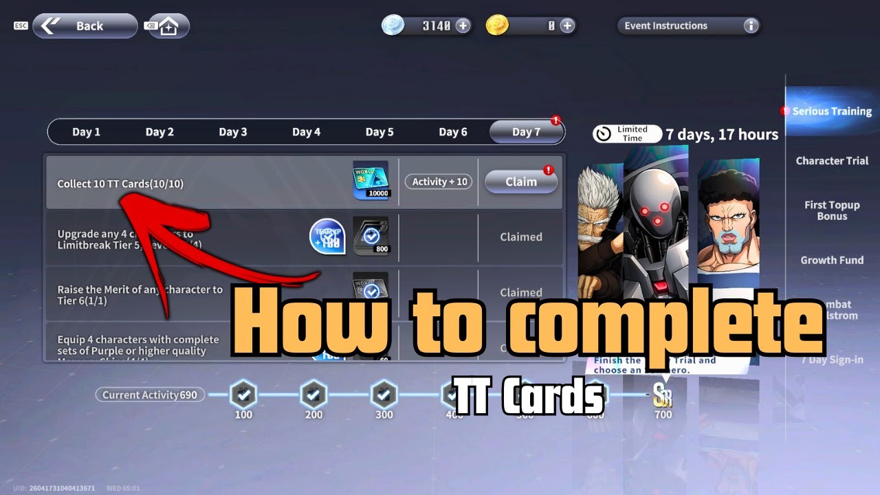 One Punch Man World day 7 collect 10 TT cards (Serious Training) - YouTube