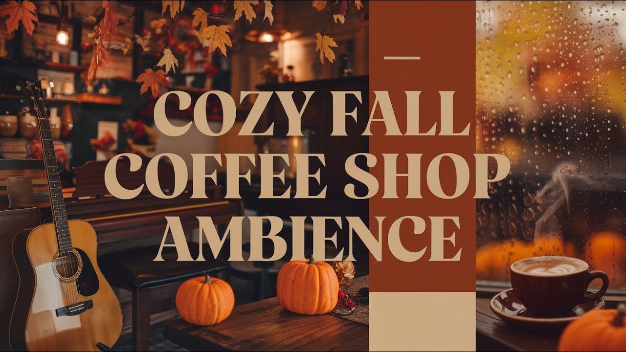 Cozy Fall Coffee Shop Ambience: Romantic Guitar, Romantic Piano ,Rain ...