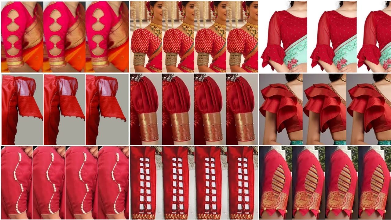 🤞 red colour sleeve designs/blouse sleeve design 2023/red colour baju ...
