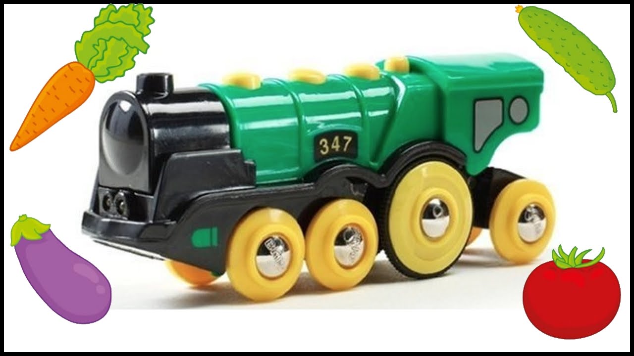 Toy Trains Puzzles! FRUIT & VEGETABLES: Learn English Simple ...