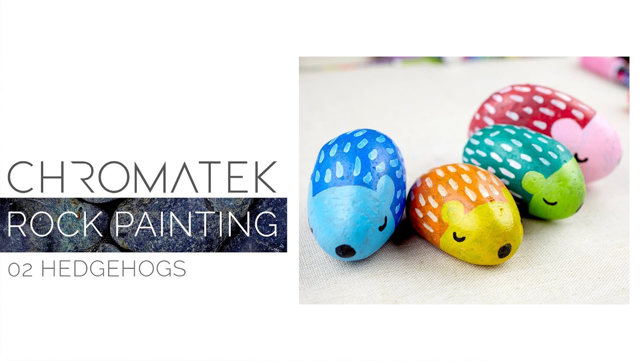 Paint Pen Rock Painting Tutorials 02 - Hedgehogs - by Chromatek - YouTube