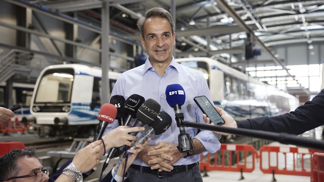Επίσκεψη του Πρωθυπουργού Κυριάκου Μητσοτάκη στο Μετρό Θεσσαλονίκης ...
