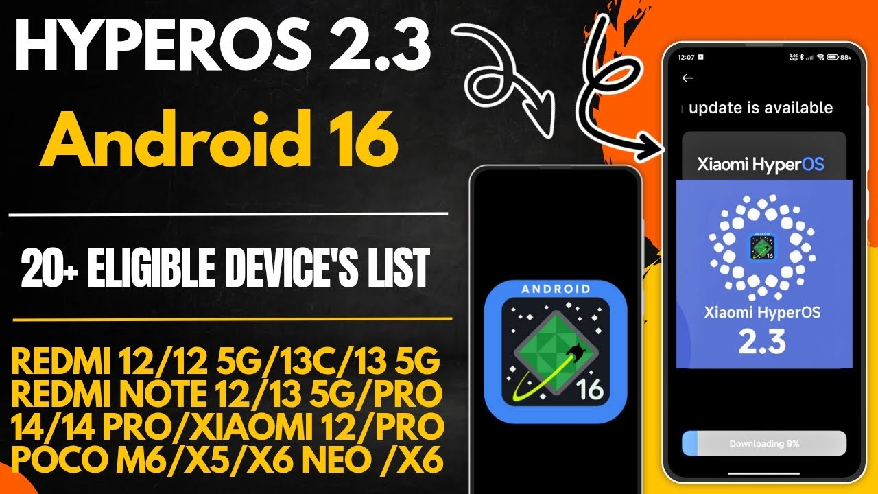 HyperOS 2.3 & Android 16 Eligible Device's List & HyperOS 2.3 New ...