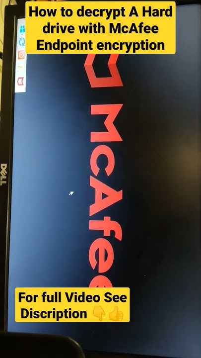 McAfee Decryption - How to access McAfee Encrypted Hard Disk- For more check Discription. - YouTube