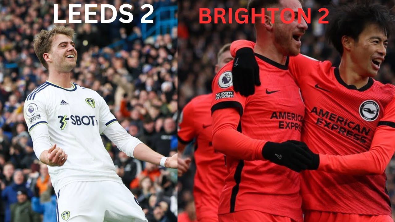 Leeds United 2 VS Brighton 2 Goal reactions (HIGHLIGHTS) - YouTube
