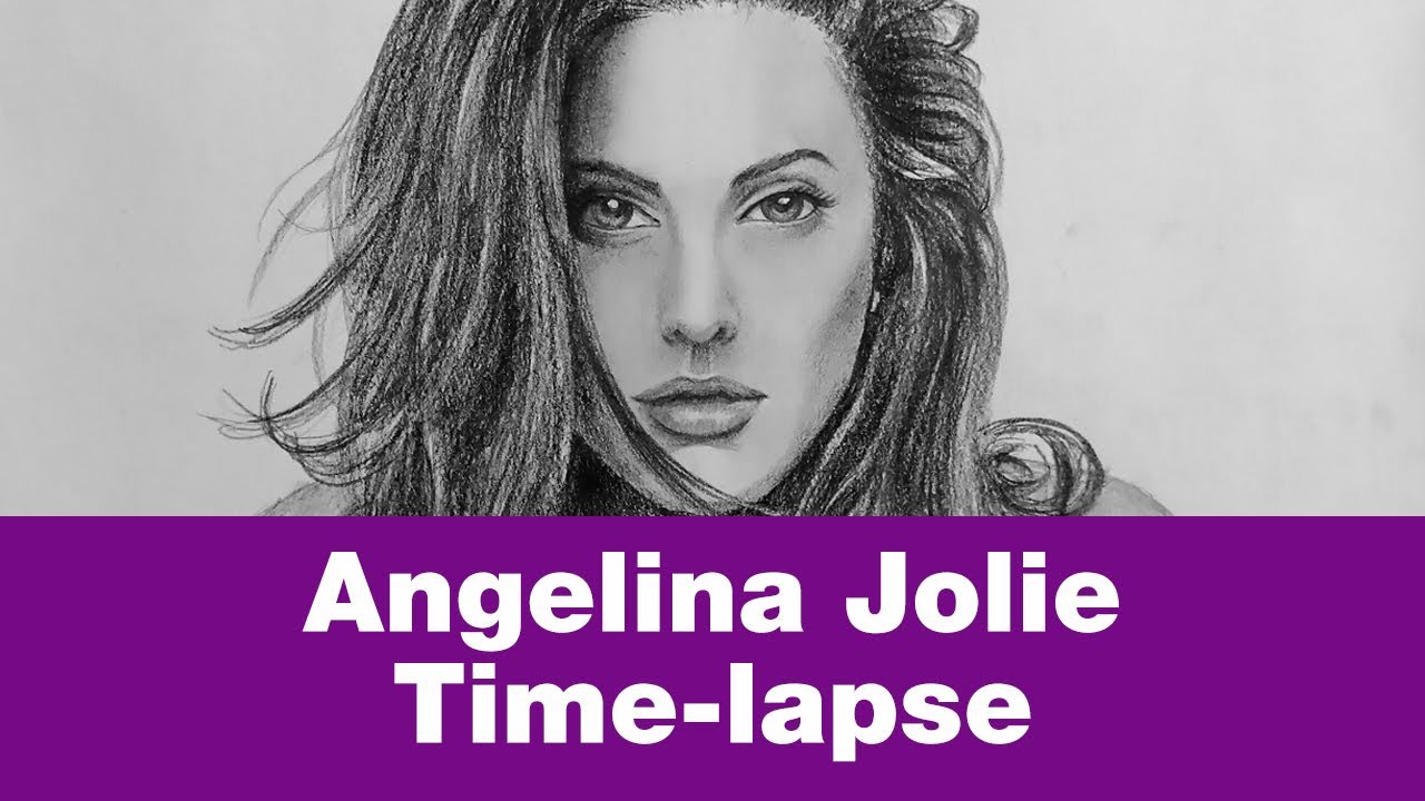 How to Draw Angeline Jolie Time-lapse - YouTube