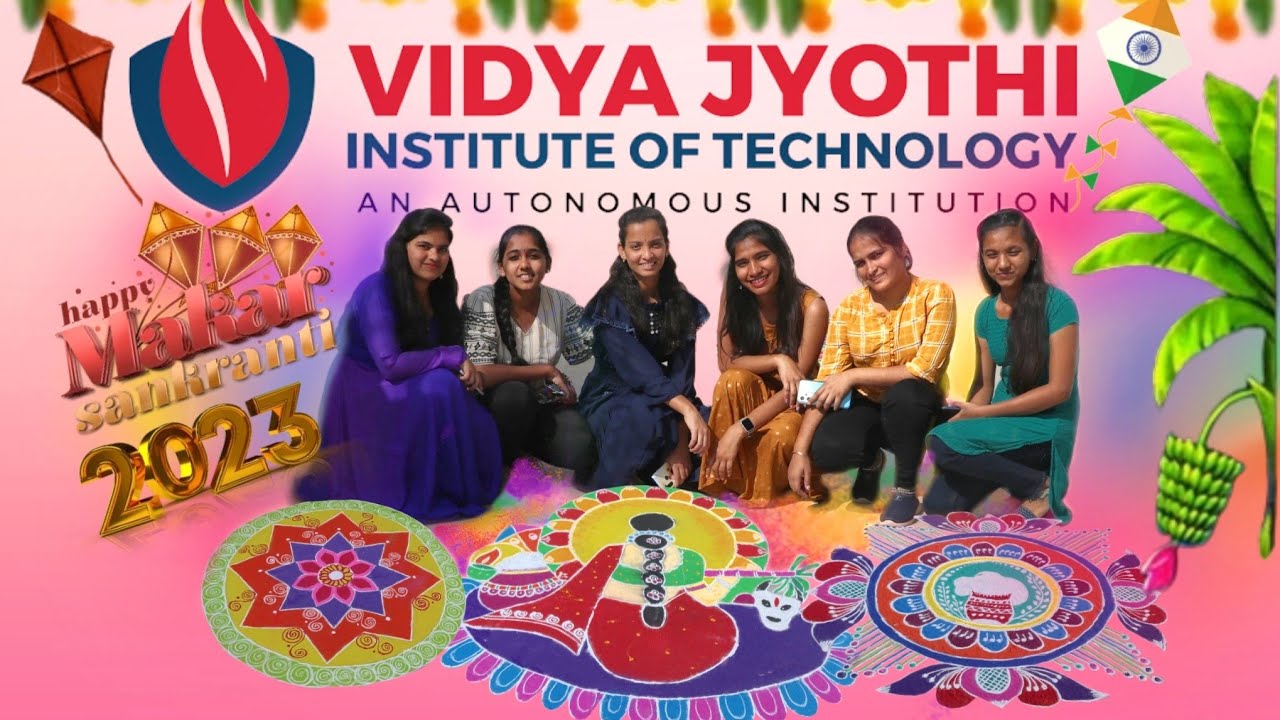 vjit(vidya Jyothi Institute Of Technology)||Rangoli//Makar Sankranti ...