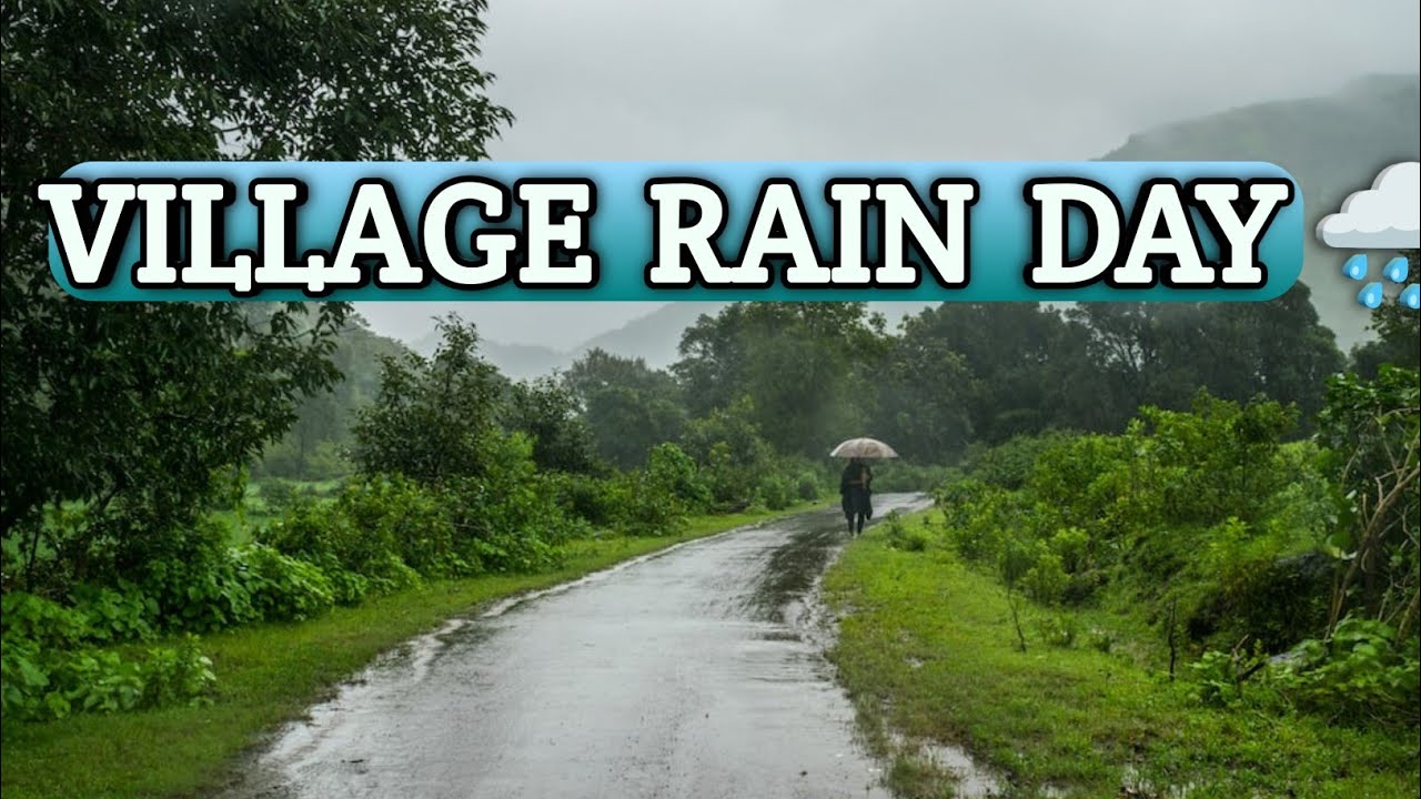 village rain day, Walking through the Village in the Rain-Village Rain ...