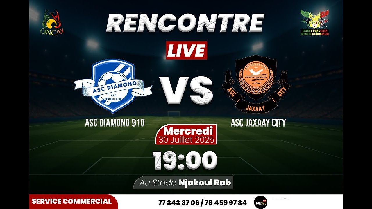 🚨DIRECT ASC DIAMONO 910 VS ASC JAXAAY CITY AU STADE NIAKOUL RAB - YouTube