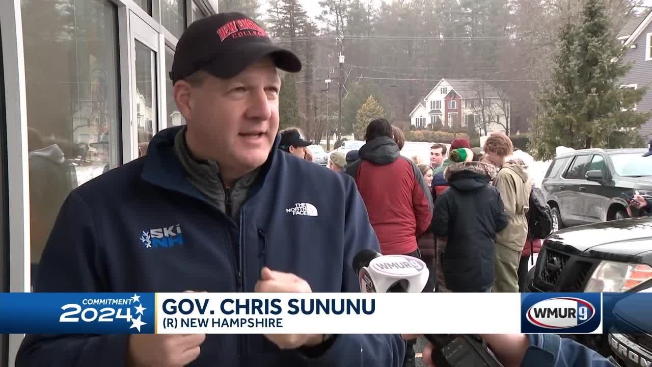 Gov. Chris Sununu leads door knocking effort for Nikki Haley in Windham - YouTube