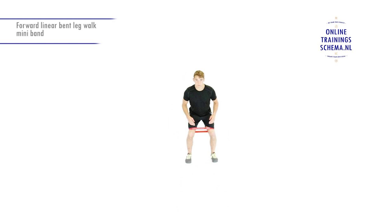 Forward linear bent leg walk - Mini band - Onlinetrainingsschema.nl ...