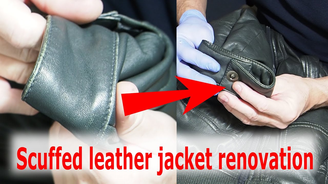 Renovation of a scuffed leather jacket / renovace odřené kožené bundy ...