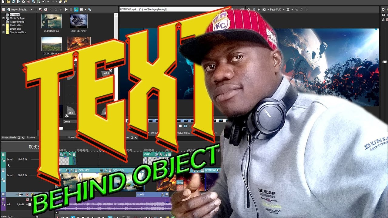 How to Create Text Behind Object Effect - Vegas Pro 16 - YouTube