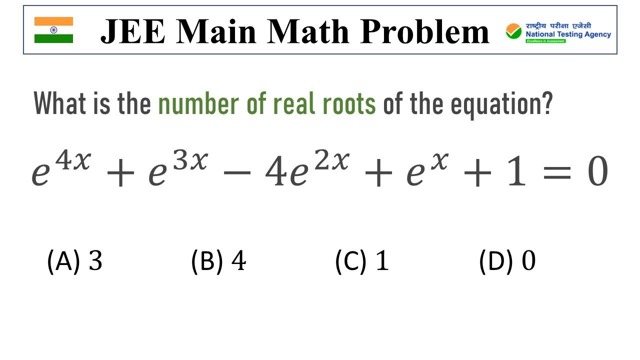 JEE Main Math Problem | What is the number of real roots of this ...