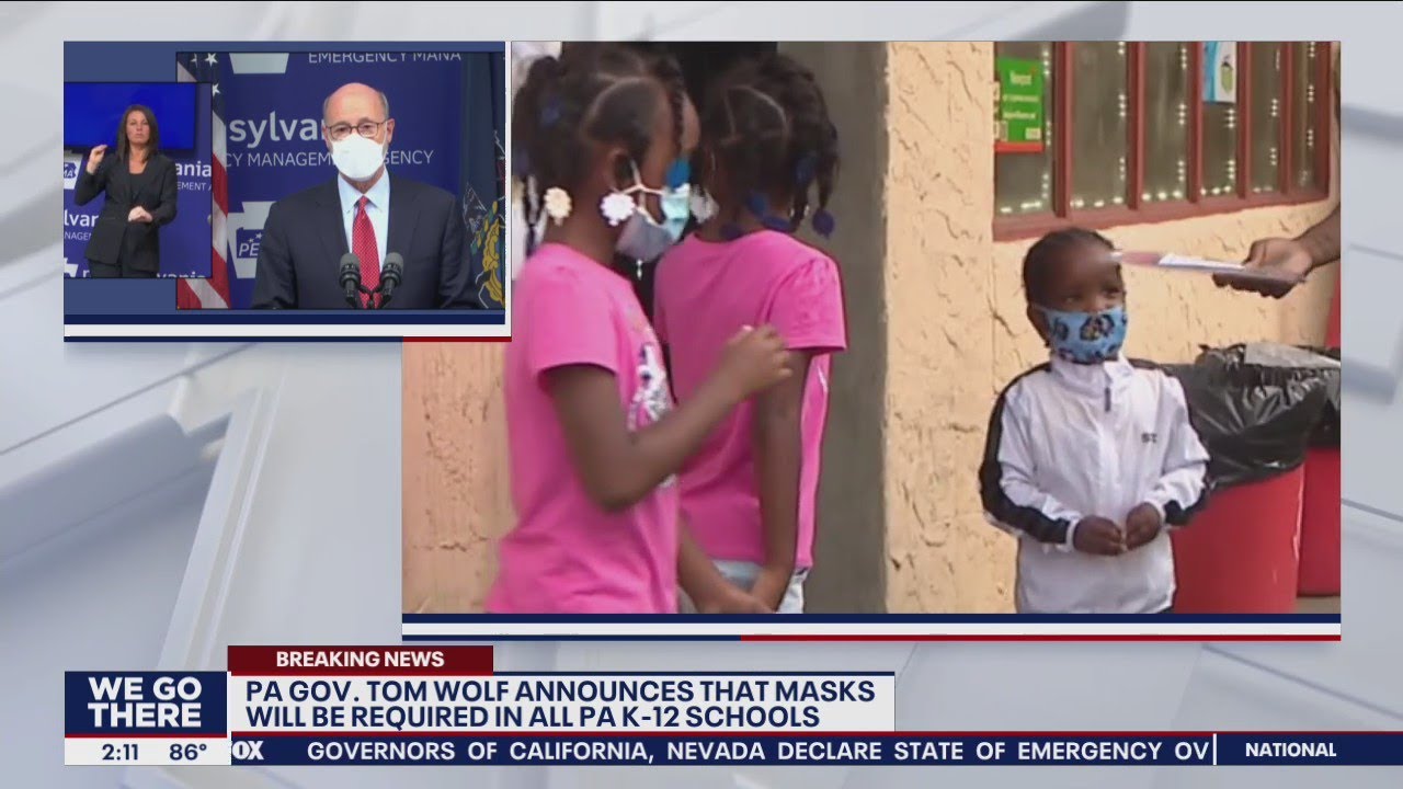 Gov. Wolf announces mask mandate in Pennsylvania's K-12 schools - YouTube