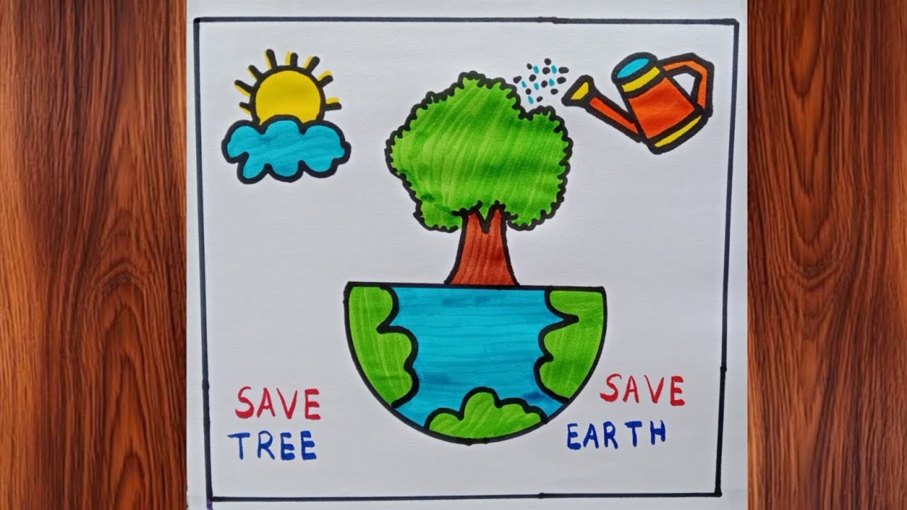 Earth Day Drawing / World Earth Day Drawing / Earth Day Poster Drawing ...