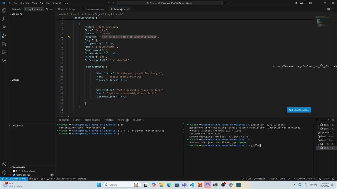 gdbserver and gdb C++ remote debug example - YouTube