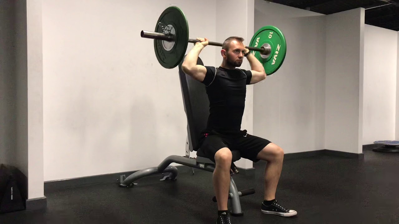 Seated Press Behind Neck - Close Grip - YouTube