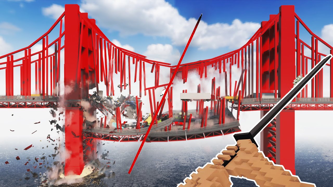 Cutting Golden Gate Bridge with Traffic In Half | Teardown - YouTube