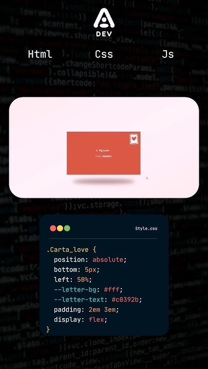 Carta de amor digital para dedicar con Html y Css #programming #html #css #code #cartas #amor # ...