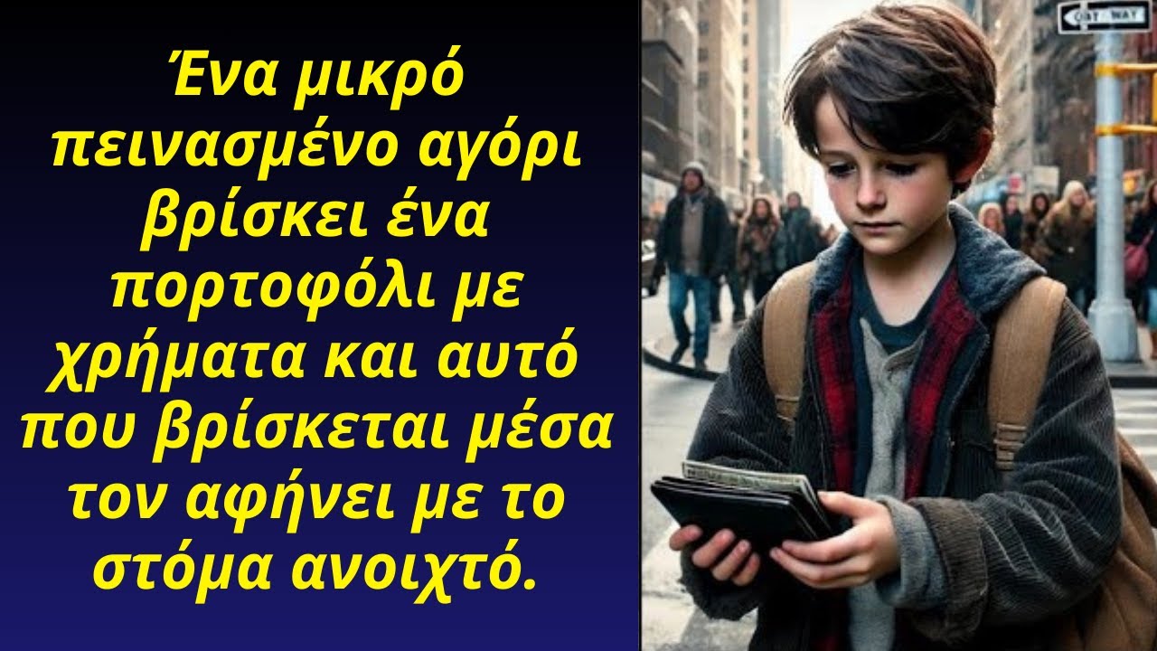 Το πεινασμένο αγόρι βρήκε ένα πορτοφόλι και αποφασίζει να το ανοίξει να ...