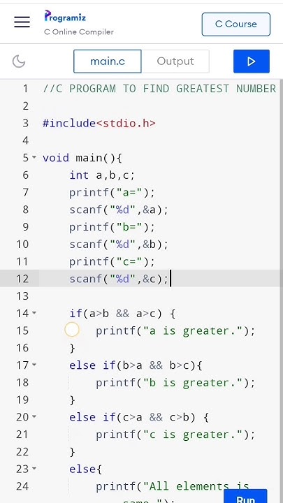 C Program To Find Greatest Number Cprogram Greatestnumber Cprogramming Coding Basicc Youtube