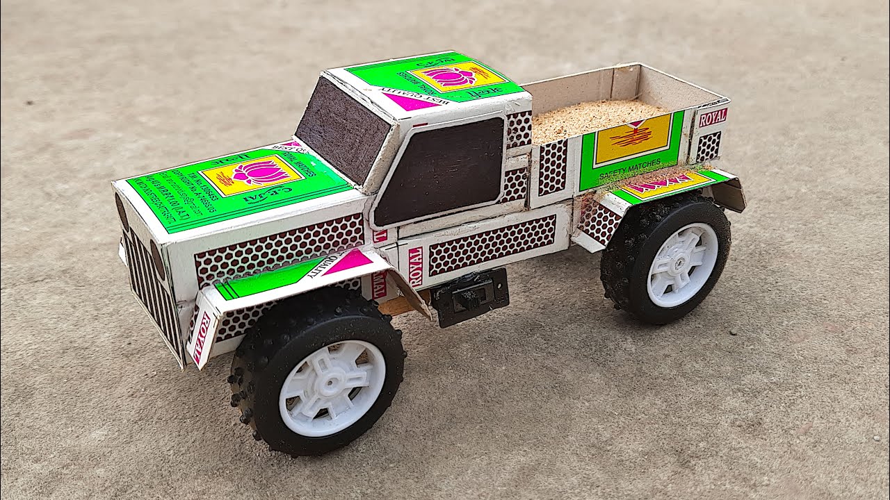 How to make MatchBox Pick-Up-Truck at Home | DIY mini CAR from Matchbox ...
