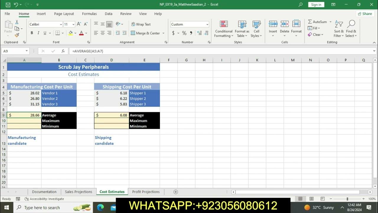 Excel 2019 Module 3 SAM Project 1a || 2019 Module 3 SAM Project 1a ...