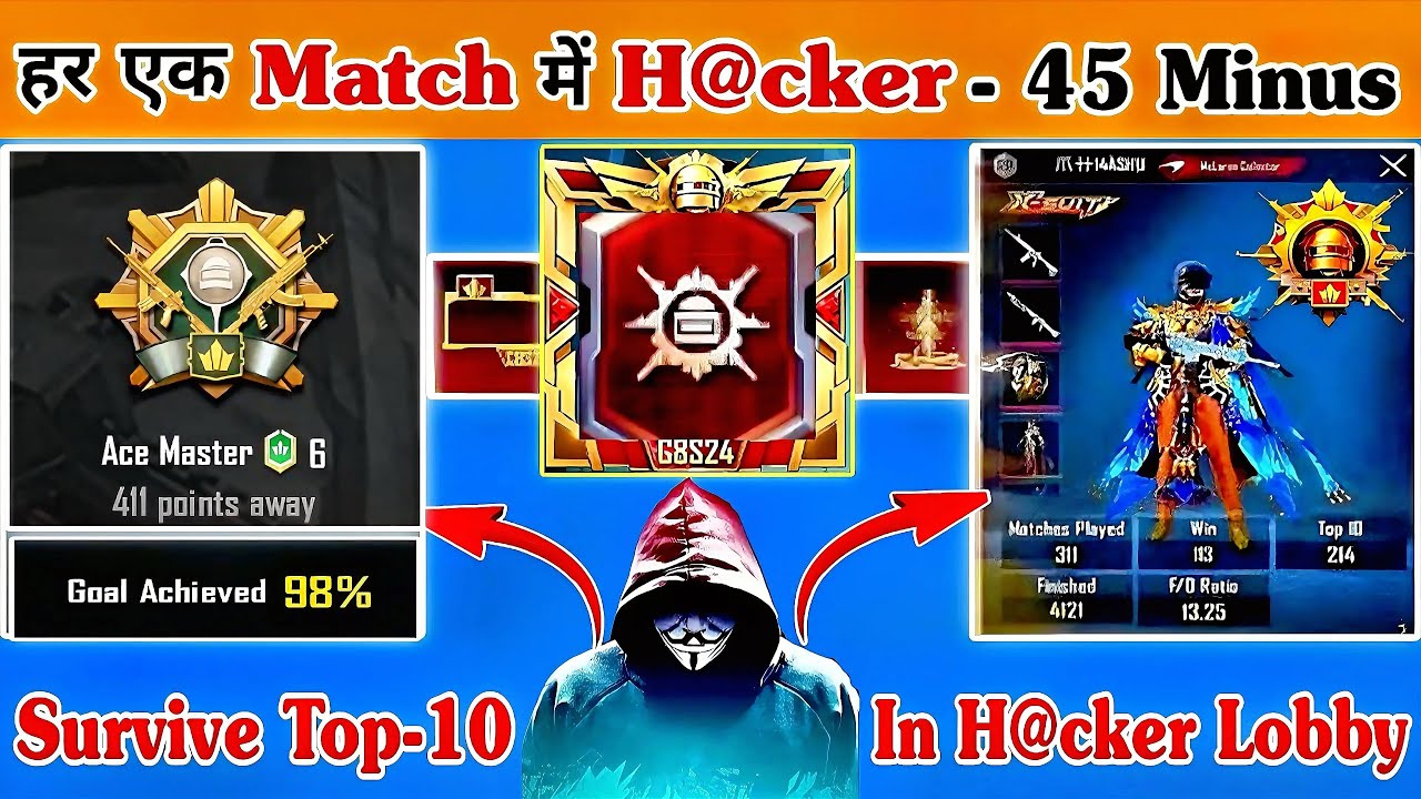 🇮🇳- 45 Minus Every Single Match H@cker⁉️BGMI/PUBG 4.1 Update Conqueror ...