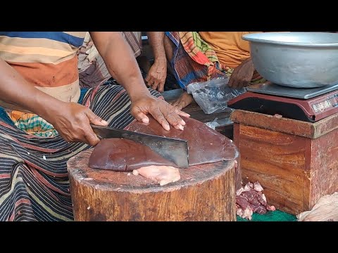 Kolija meat and fresh meat 🍖 cutting process knife a skill butcher ...