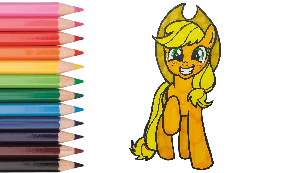 🌈How to Draw Applejack from My Little Pony - Step by Step Tutorial ...