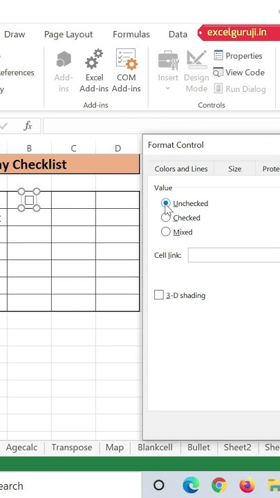 How to Create Check Box in Excel #shorts - YouTube