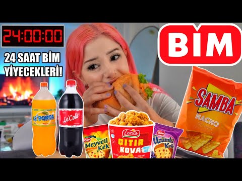 24 SAAT BOYUNCA SADECE BİM YEMEKLERİNİ YEDİM ! #24saat