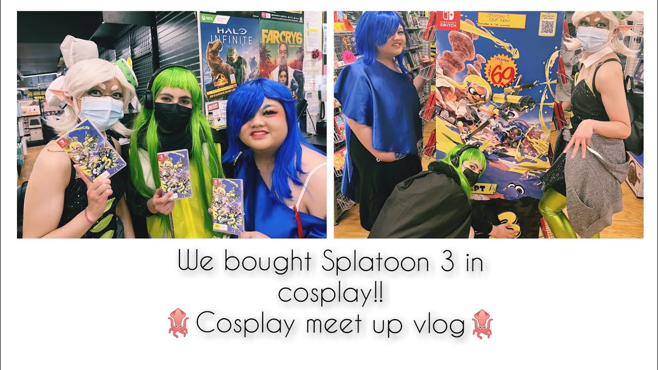 WE BOUGHT SPLATOON 3 IN FULL SPLATOON COSPLAY! - 🦑Agent 3, 💙 Shiver & 💚 ...