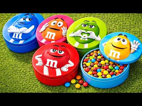 3 Minutes Satisfying ASMR 🍬 M&M’s Candy Opening in 5 Containers